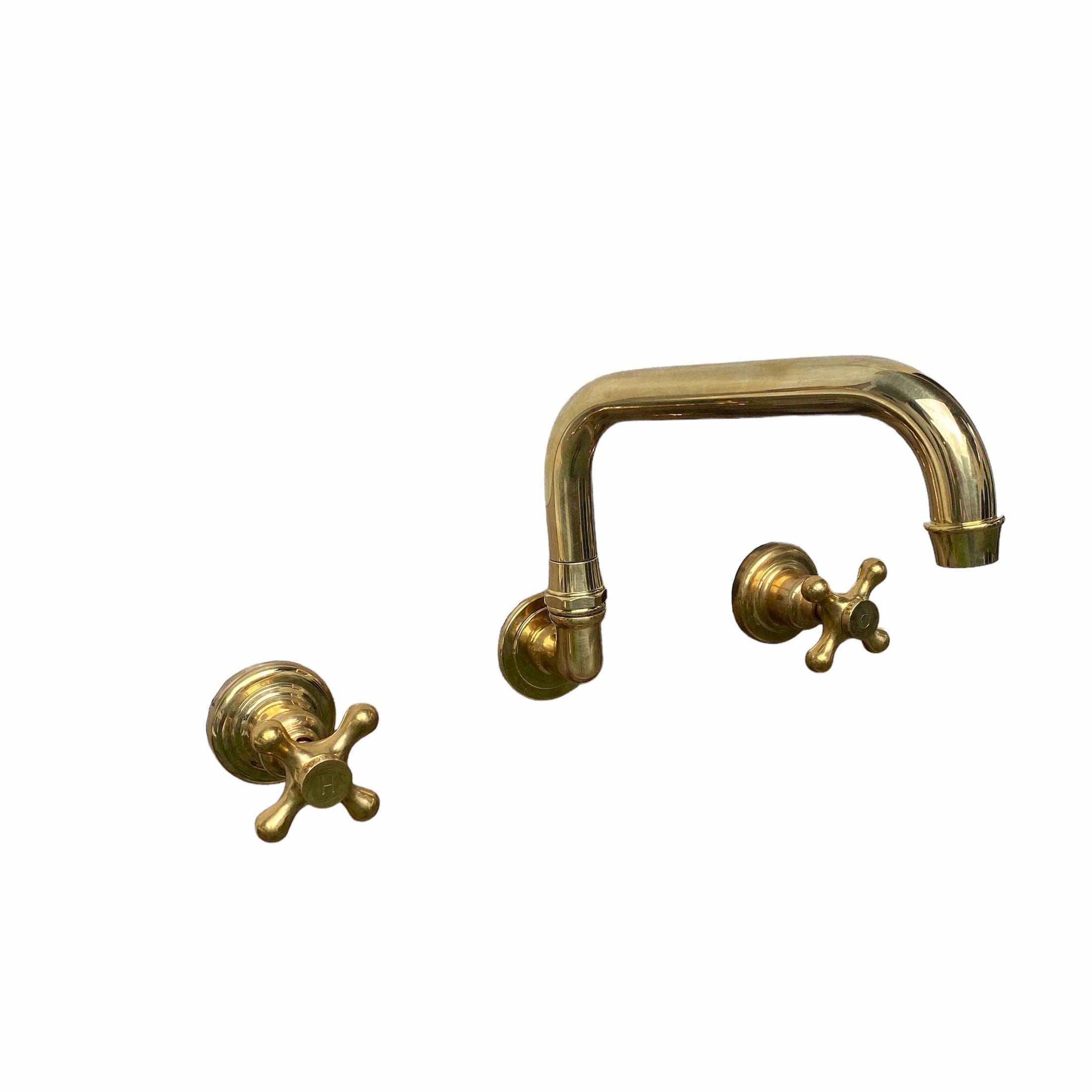 BT65 Wall mounted solid brass tap with swivel bridge spout – BespokeTaps