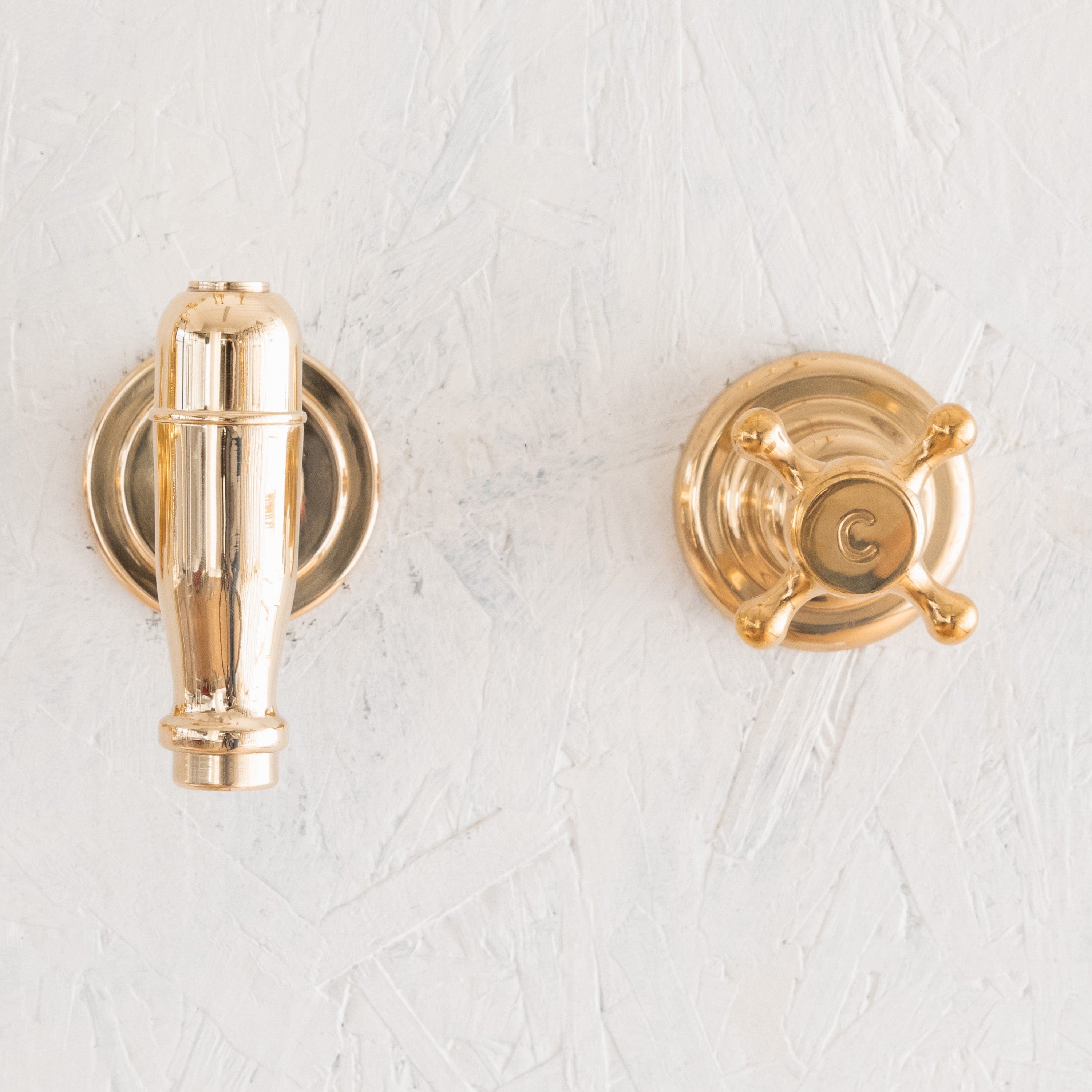 BT8 Wall mounted cold hot taps basin or bath filler short spout ...