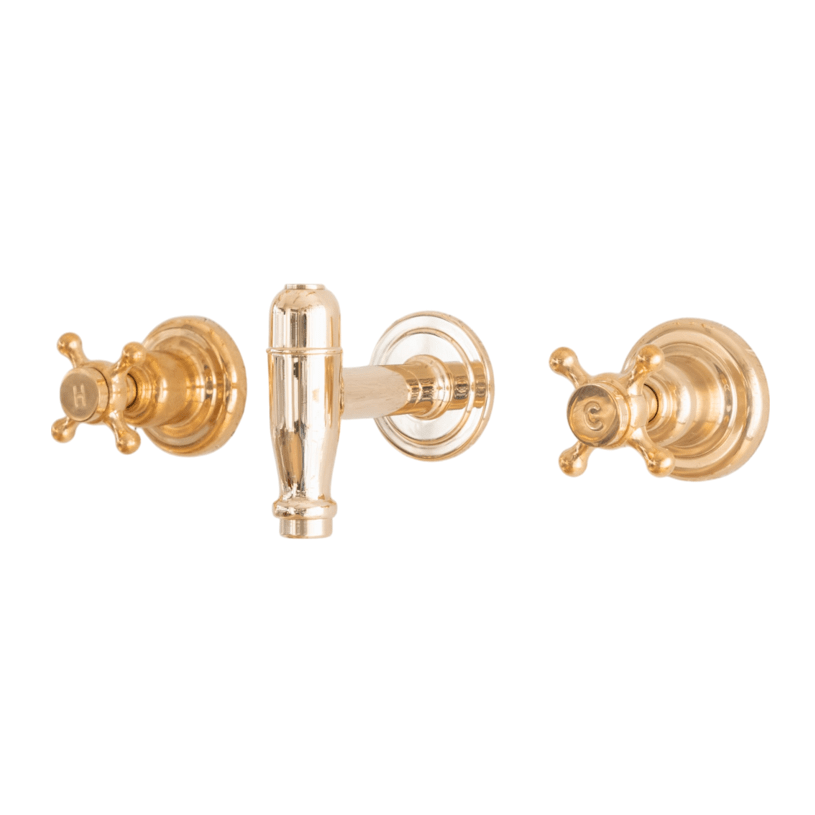 BT8 Wall mounted cold hot taps basin or bath filler short spout ...