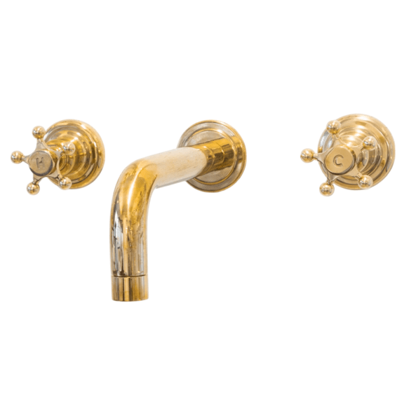 BT82 Three-hole wall mounted basin taps with timeless Stella handles ...