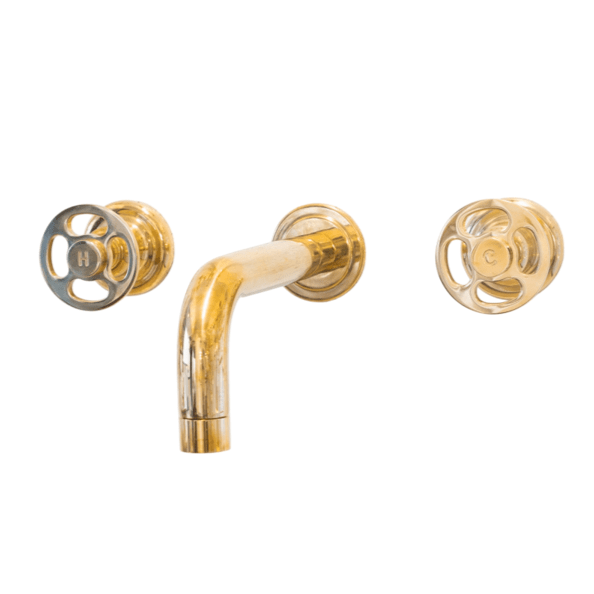 BT20 Three-hole wall-mounted basin taps with wheels handles – Francone ...