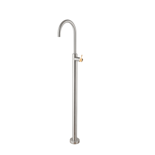 SS77 Floor mounted tap with mixer in stainless steel – Francone Bespoke ...