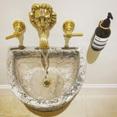 BT39 Wall mounted taps with Lion head back plate – BespokeTaps