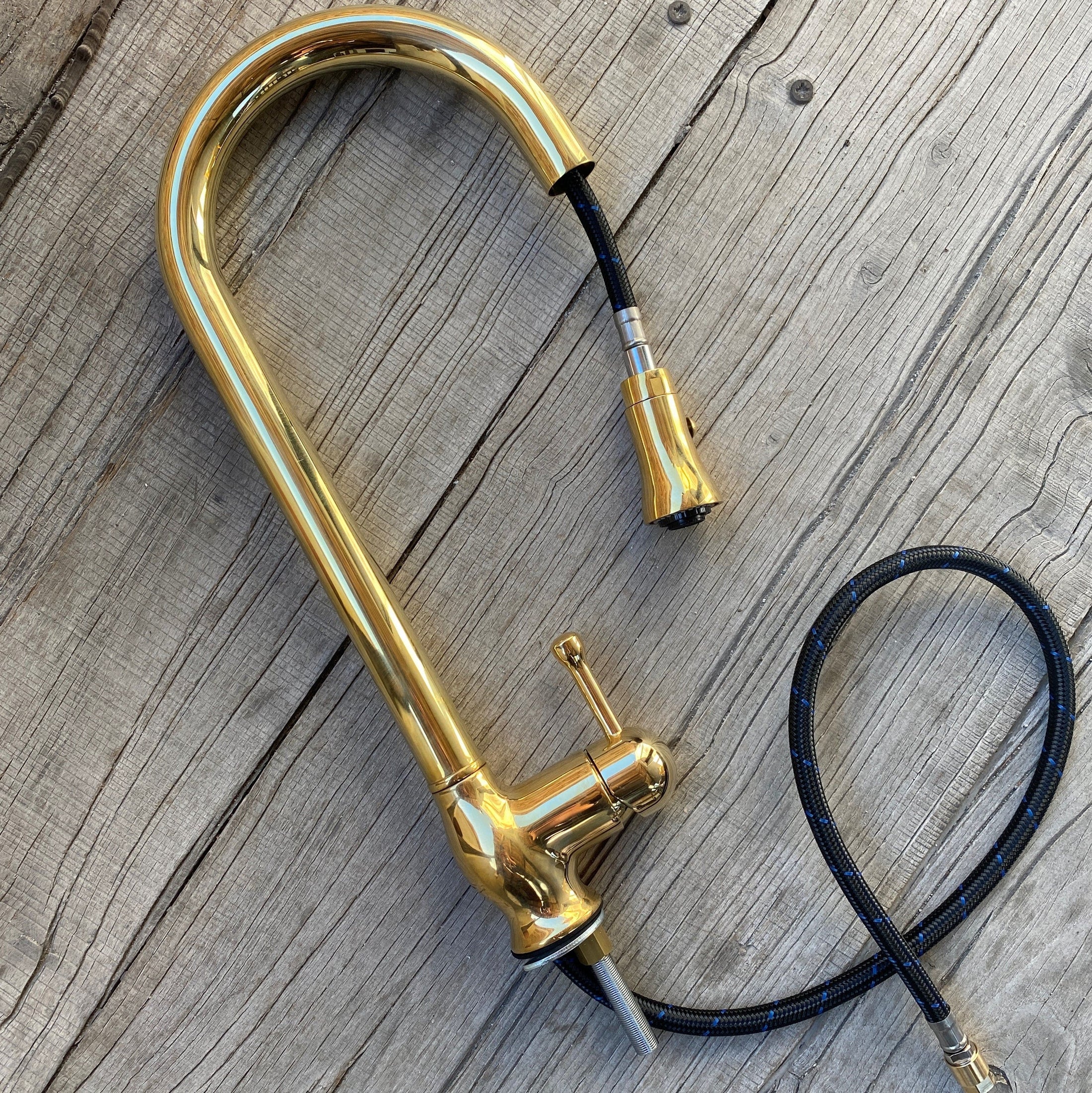 BT79 Classic style kitchen brass tap with pull out – Francone Bespoke Taps